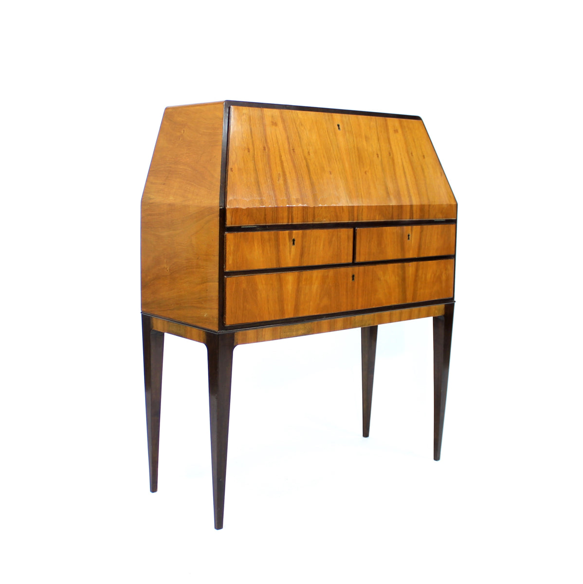 Free standing Swedish Modern secretaire in Walnut and Elm, 1940s ...